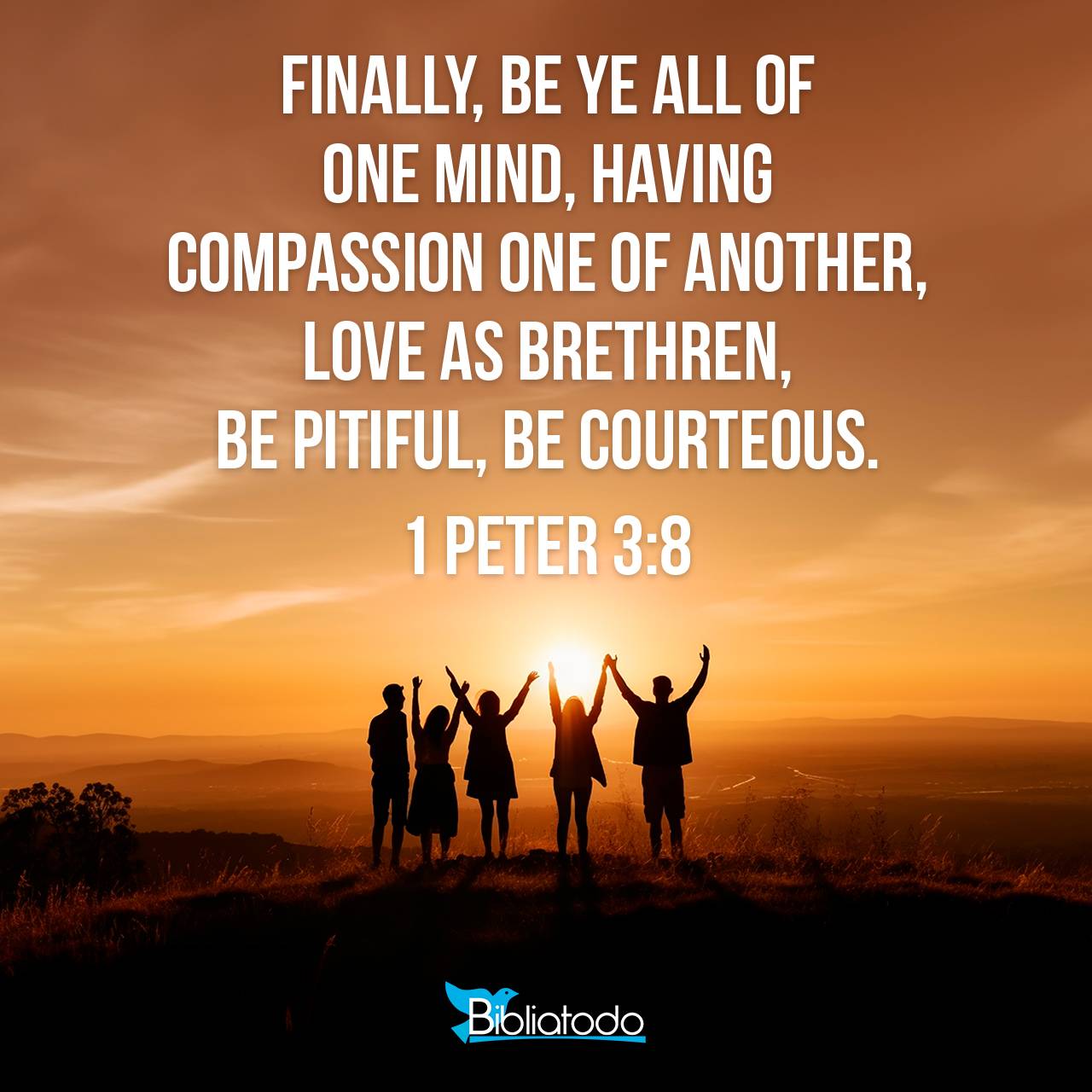 1 Peter 3:8 RSV-CI - Finally, all of you, have unity of spirit ...