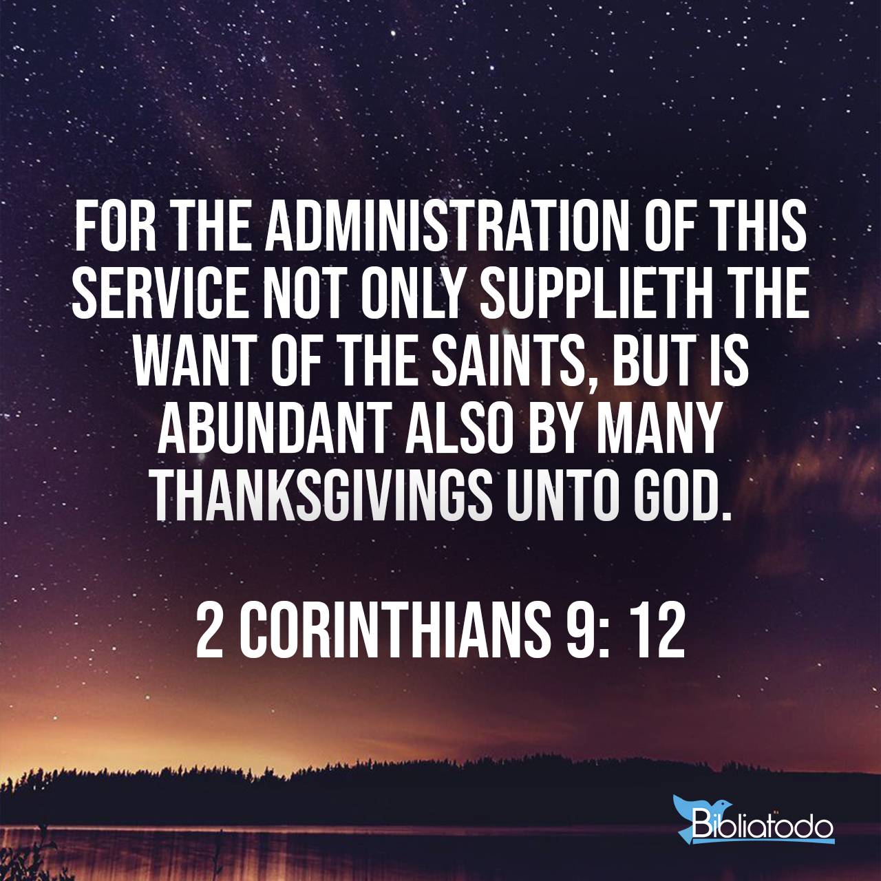2 Corinthians 9:12 GNBDC - For this service you perform not only meets ...