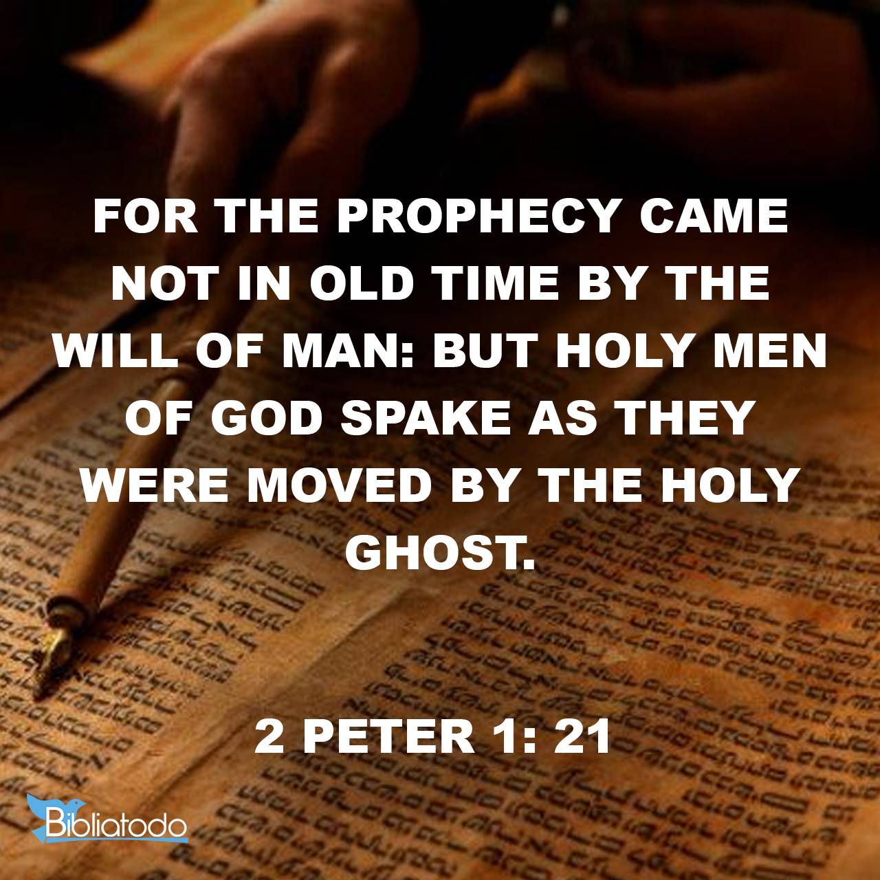 2 Peter 1:21 ICB - No prophecy ever came from what a man wanted to say ...