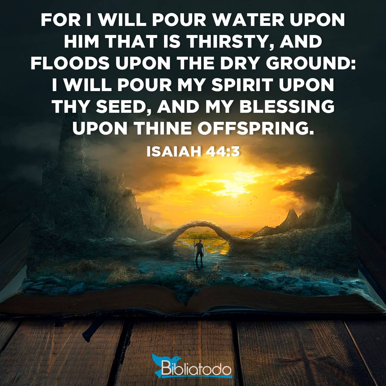 Isaiah 44:3 HNV - For I will pour water on him who is thirsty, and ...