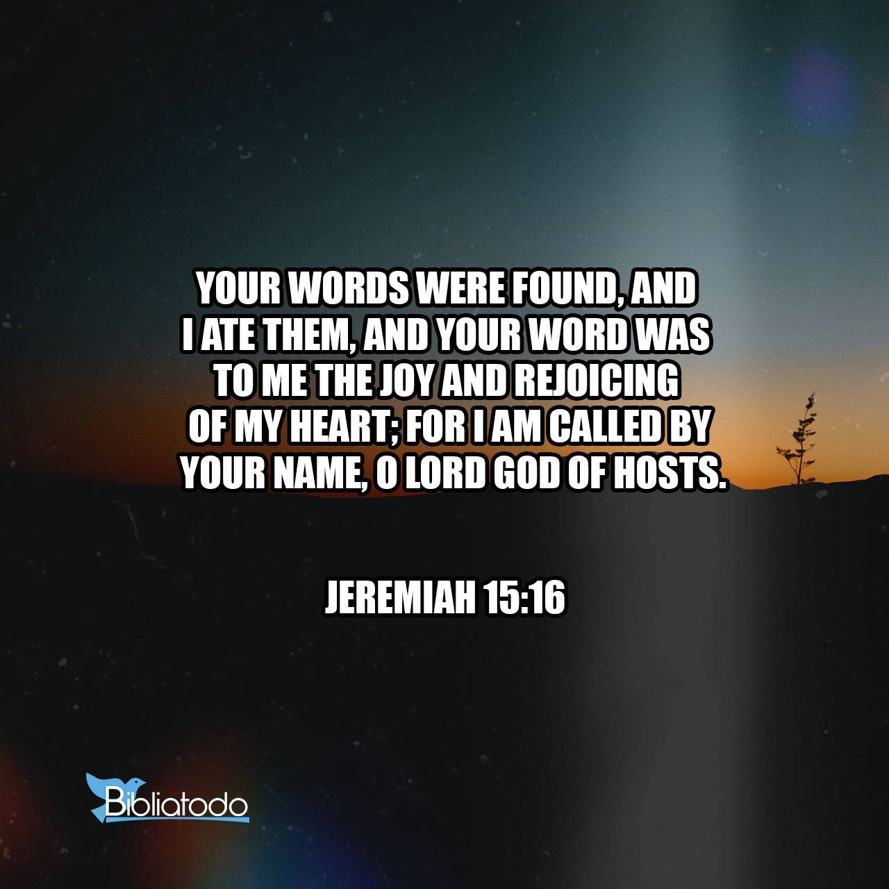Jeremiah 15:16 NET - As your words came to me I drank them in, and they filled my heart with joy ...