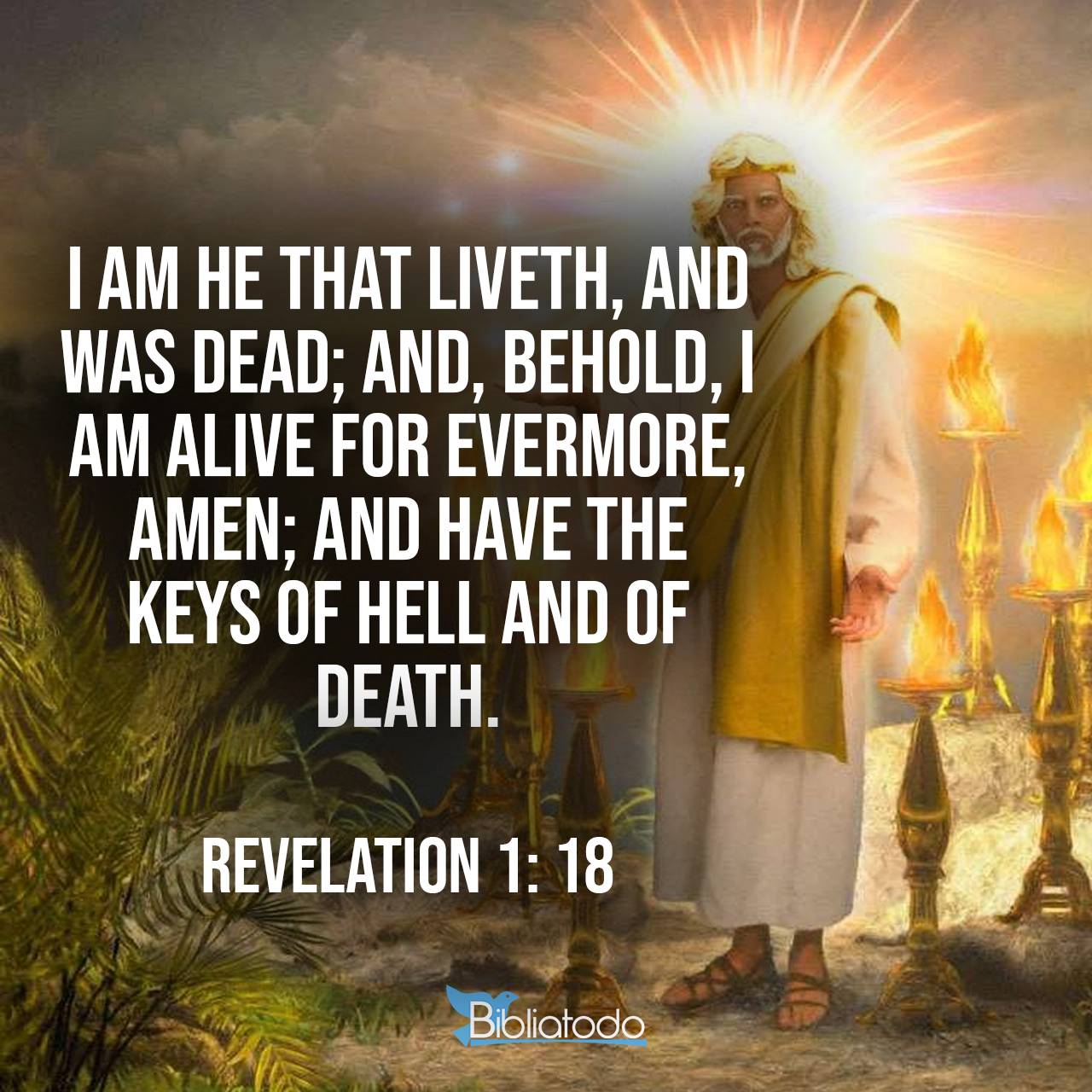 Revelation 1:18 TCENT - the living one. I was dead, but behold, I am ...
