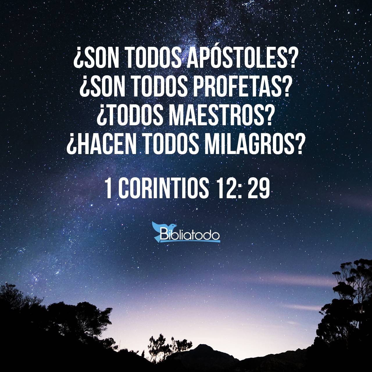 1 Corintios 12:29 RV1960 - ¿Son todos apóstoles?, ¿son todos profetas ...