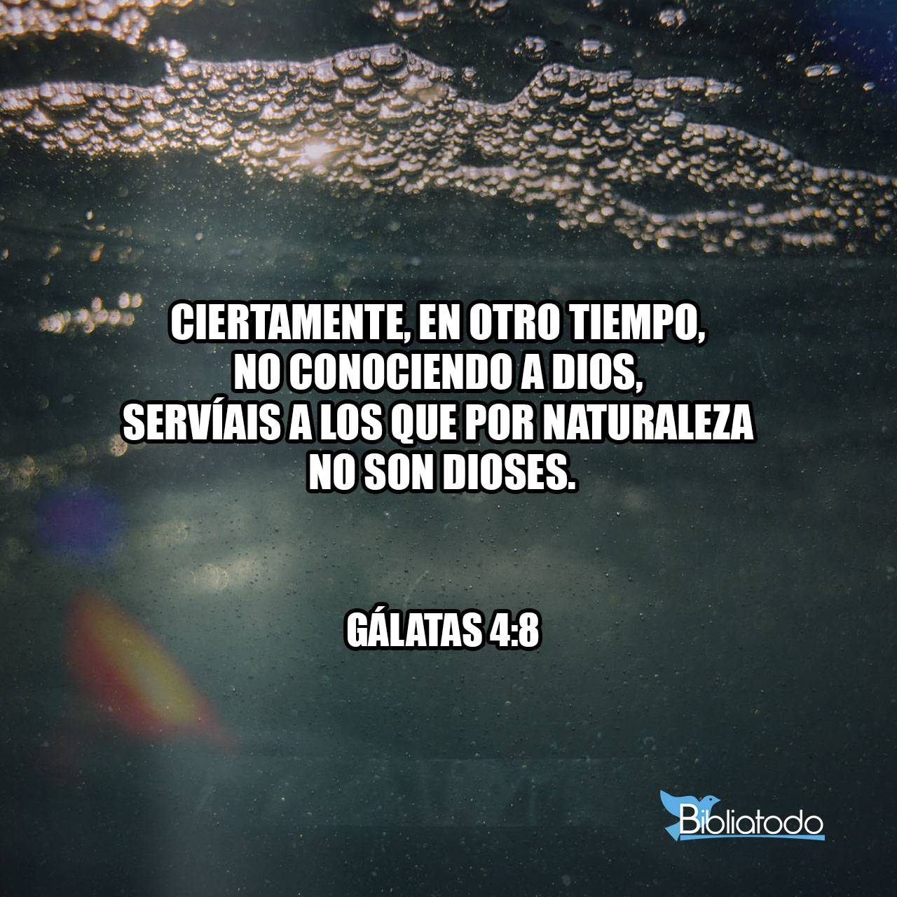 Gálatas 4:8 RV1960 - Ciertamente, en otro tiempo, no conociendo a Dios ...