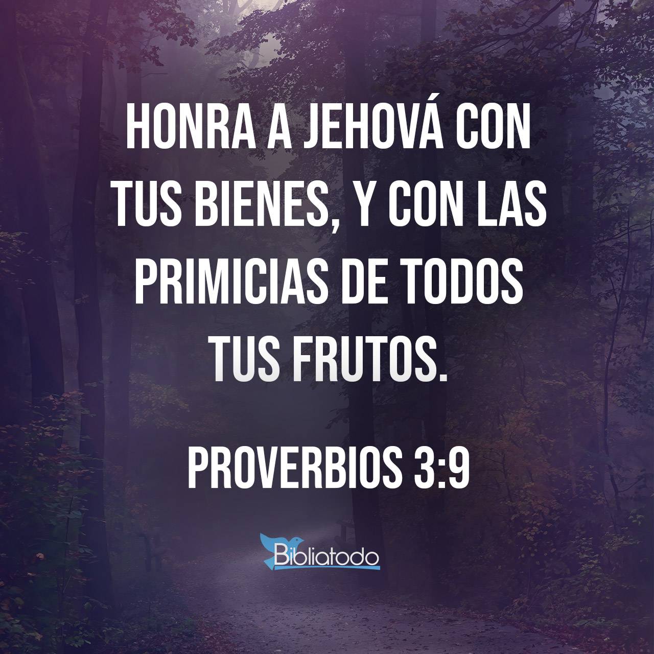 Proverbios 3:9 RV1960 - Honra a Jehová con tus bienes, Y con las ...
