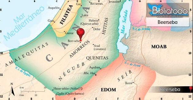 Beerseba: Siete Pozos - Mapa y Ubicación Geográfica