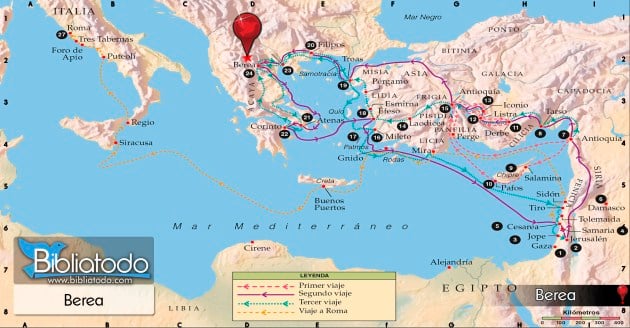 Berea: Veria - Mapa y Ubicación Geográfica