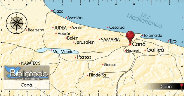 caná: lugar de cañas - Mapa y Ubicación Geográfica