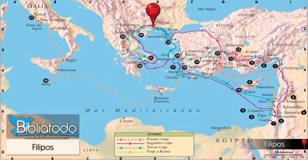 Filipo: Crénides - Mapa y Ubicación Geográfica
