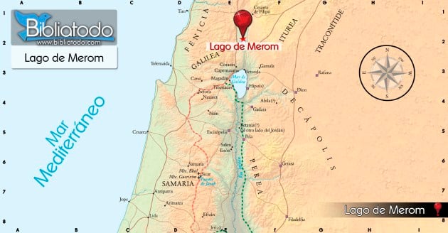 Lago de Merom: elevacion altura - Mapa y Ubicación Geográfica