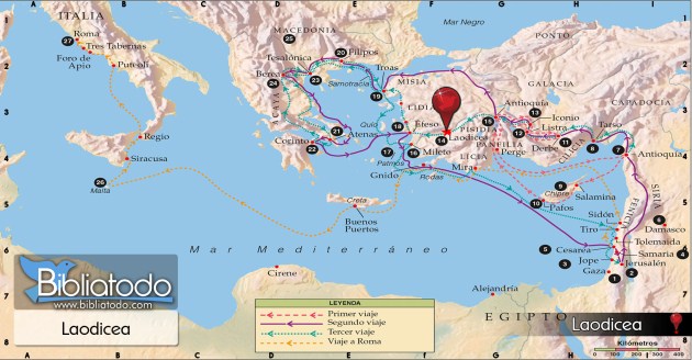 Laodicea: corte del pueblo - Mapa y Ubicación Geográfica