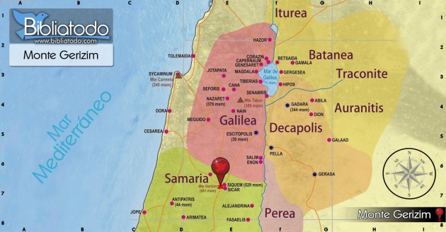 Monte Gerizim - Mapa y Ubicación Geográfica