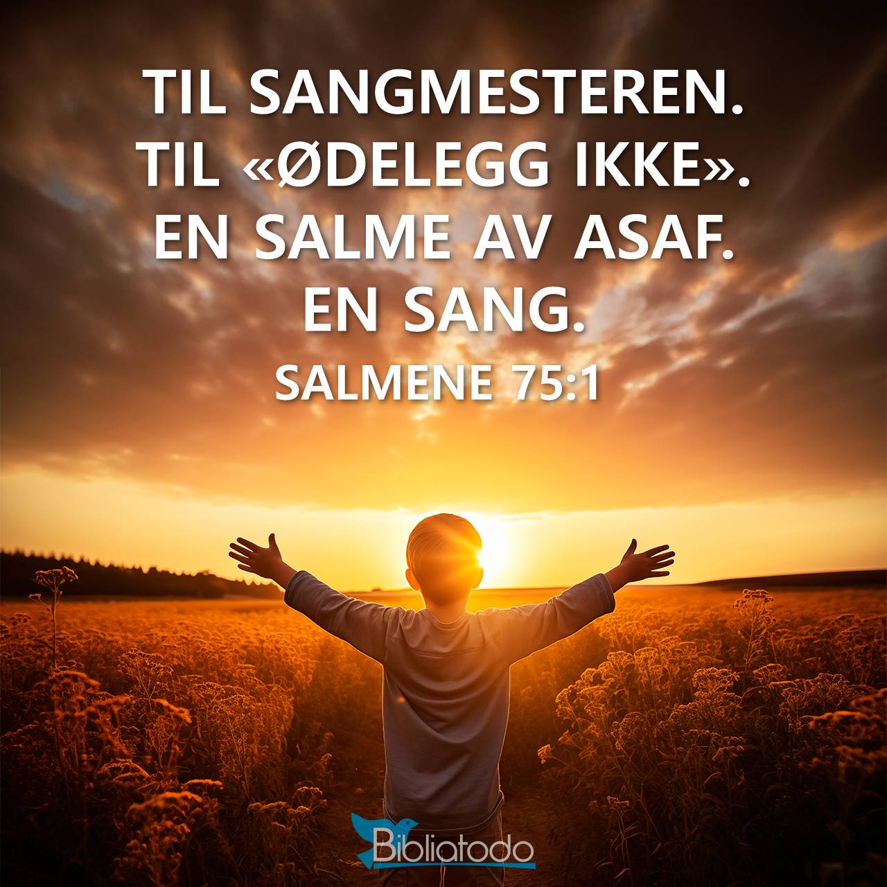 Salmene 75:1 BGO-no - En salme av Asaf til bruk i tempelet.