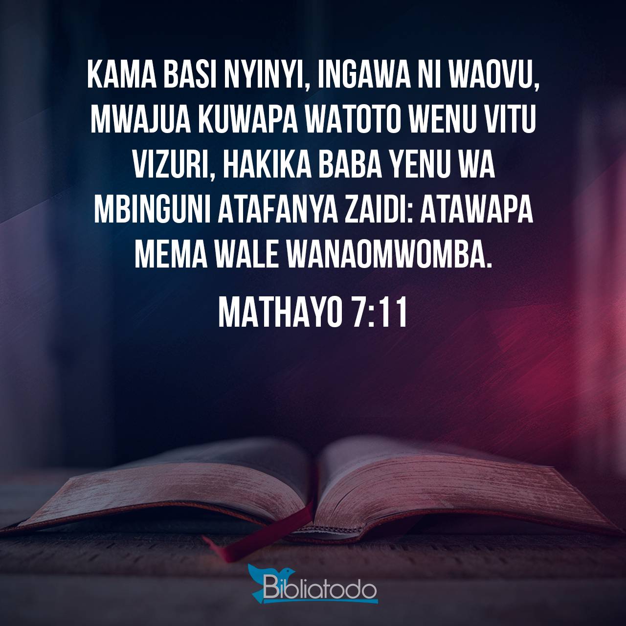 Mathayo 7:11 Marejeleo ya Msalaba ya Biblia | Uhusiano wa Aya kwa Aya - SUV